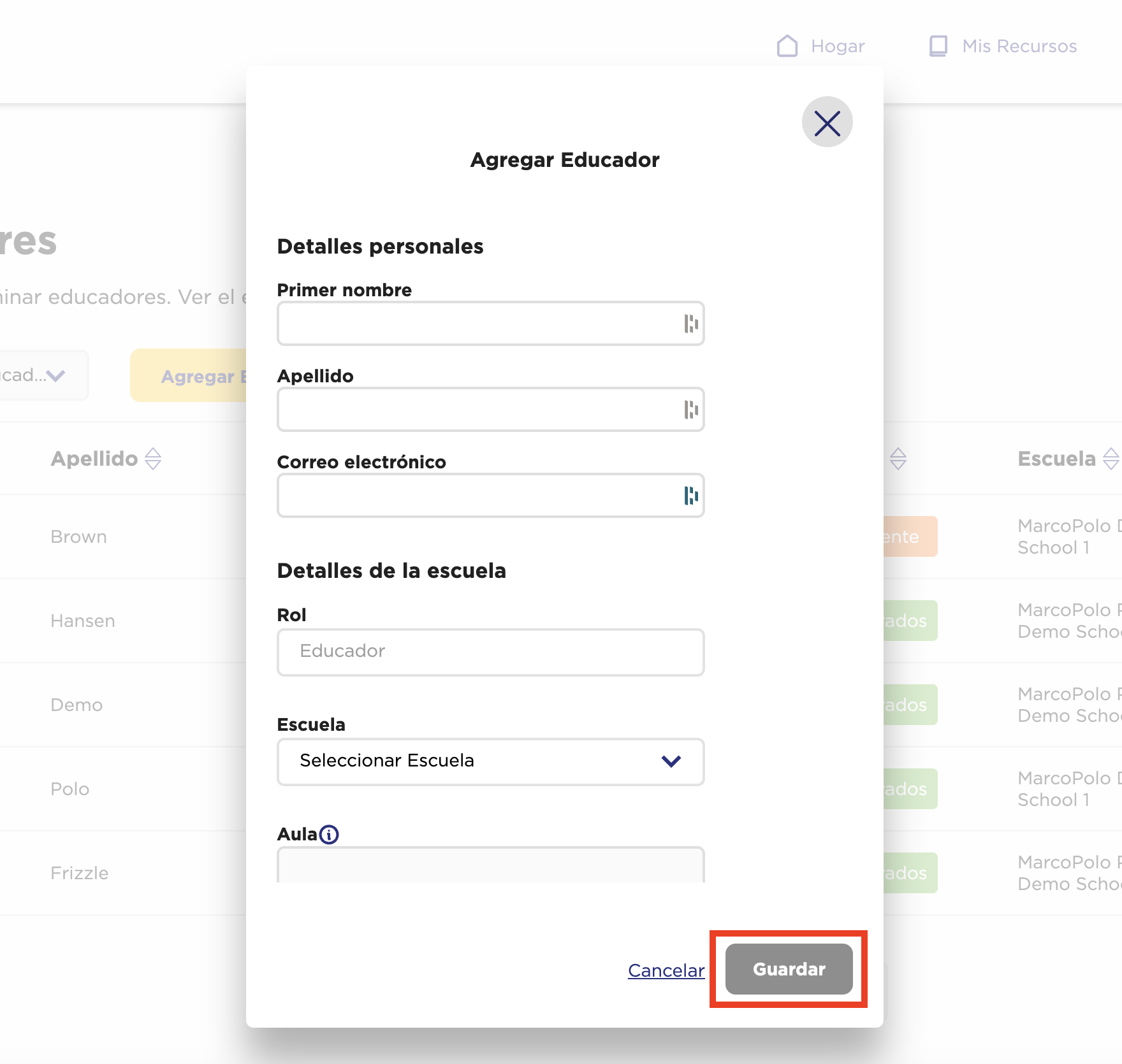 Cómo agregar maestras a MarcoPolo for Educators – MarcoPolo Learning
